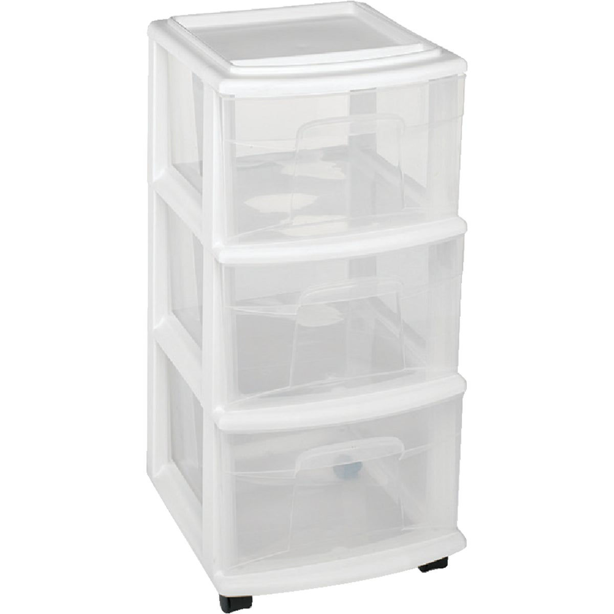 Homz 12 In. x 27 In. x 14 In. White 3-Drawer Storage Unit with Castors ...