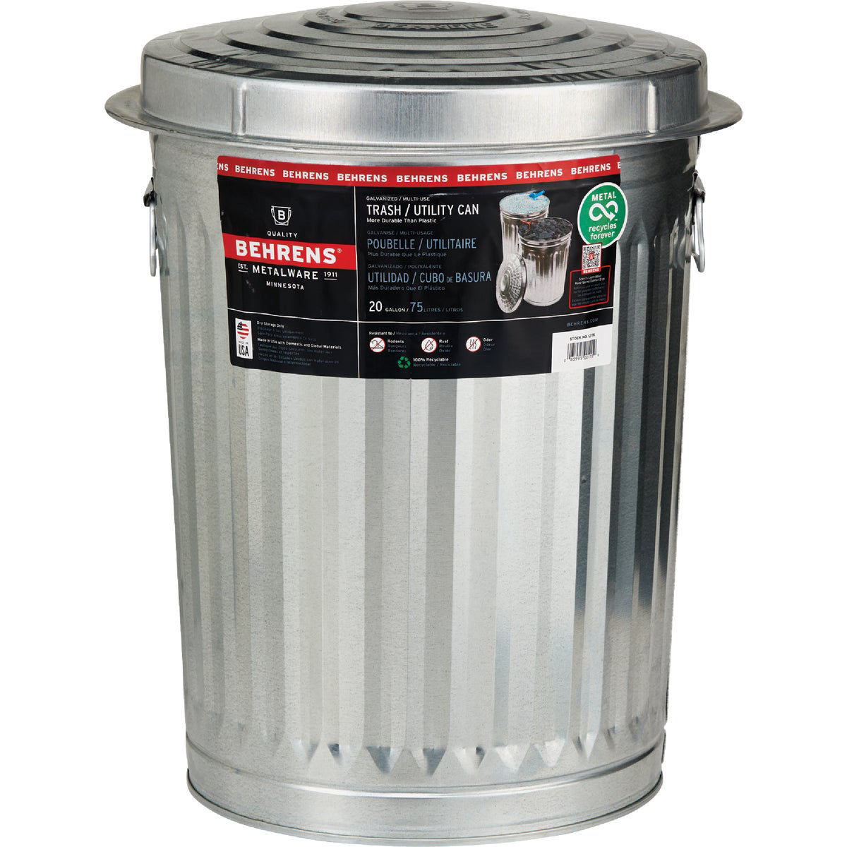 Behrens 20 Gal. Silver Trash Can with Lid | Do it Best