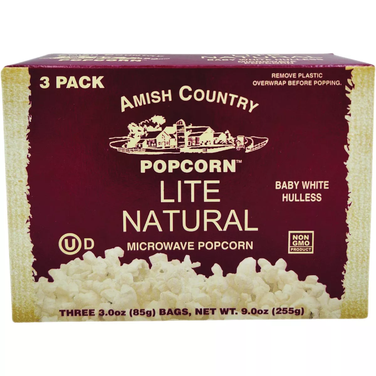 Amish Country Popcorn 3 Pack Lite Natural Microwave Popcorn | True ...