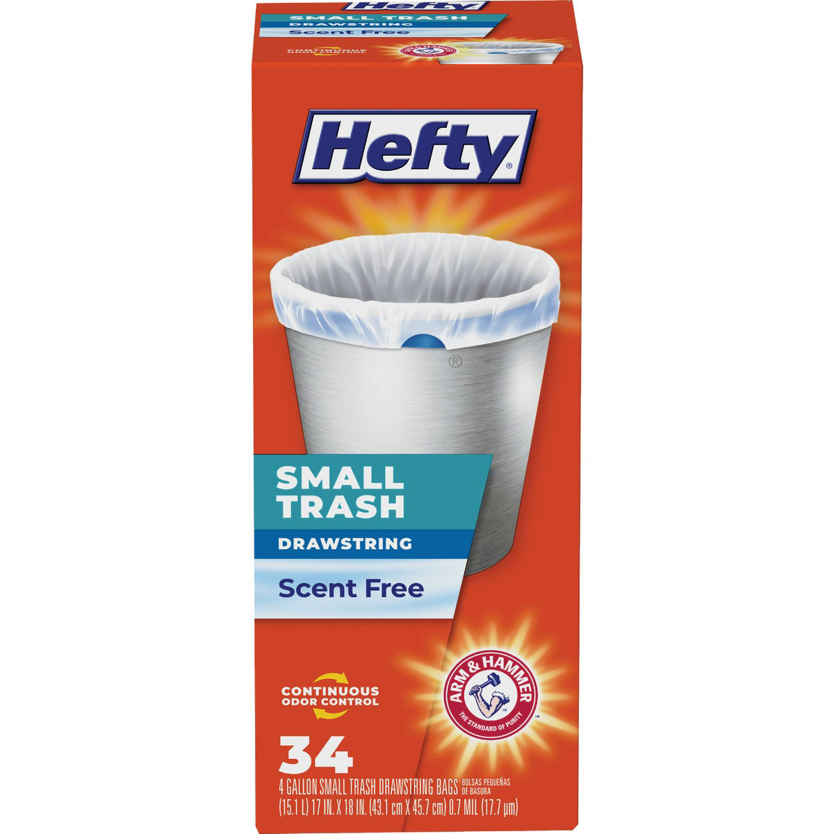 Hefty 4 Gal. White Drawstring Unscented Trash Bag (34-Count) | Do it Best