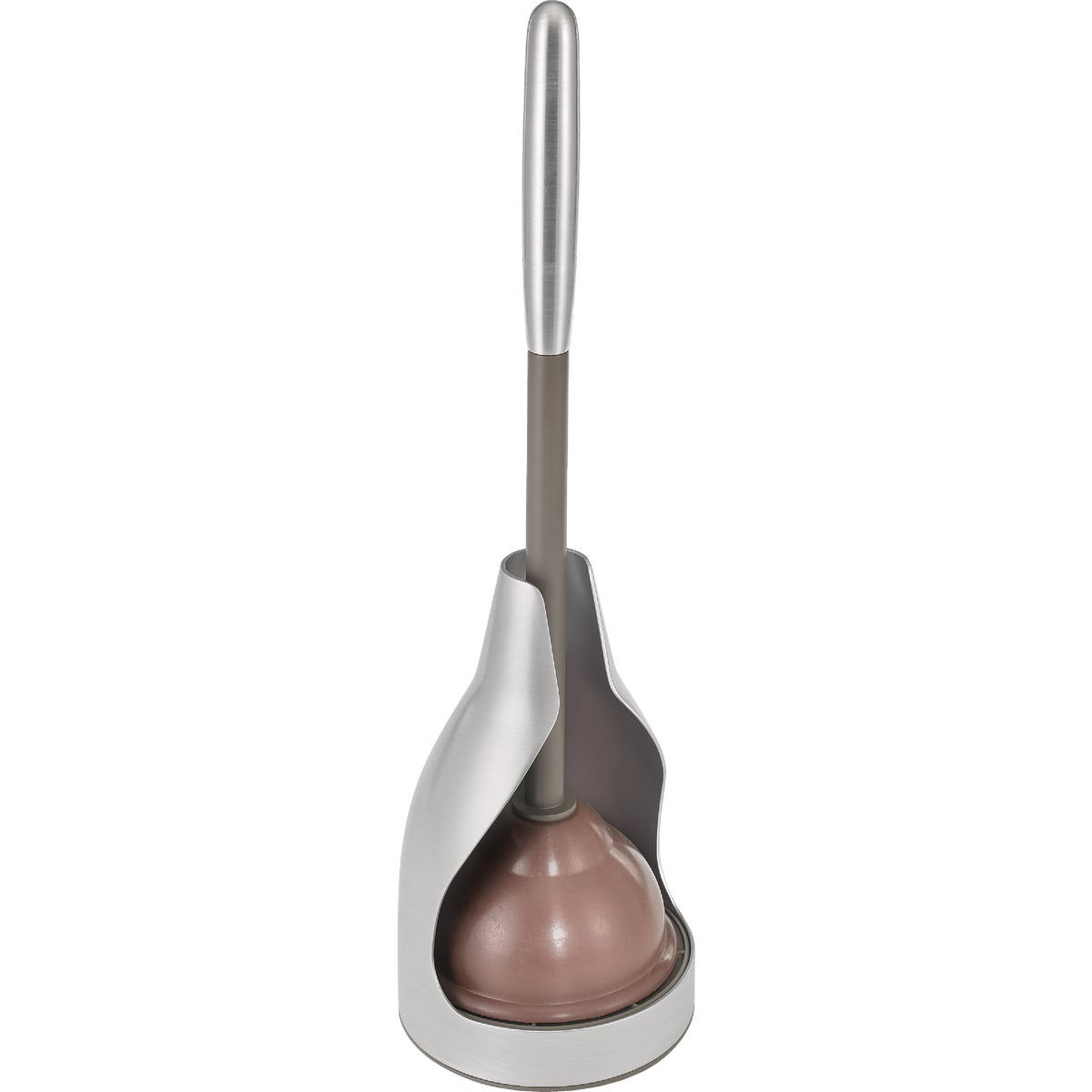 Polder Stainless Steel Bell Design Toilet Plunger Caddy with Flange ...