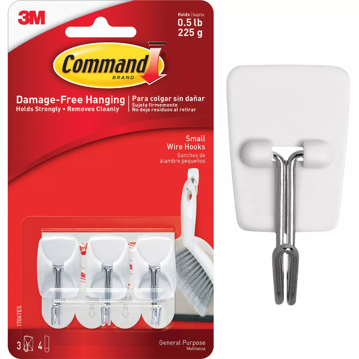 Command Small White Wire Hooks, 3 Hooks, 4 Strips | Do it Best