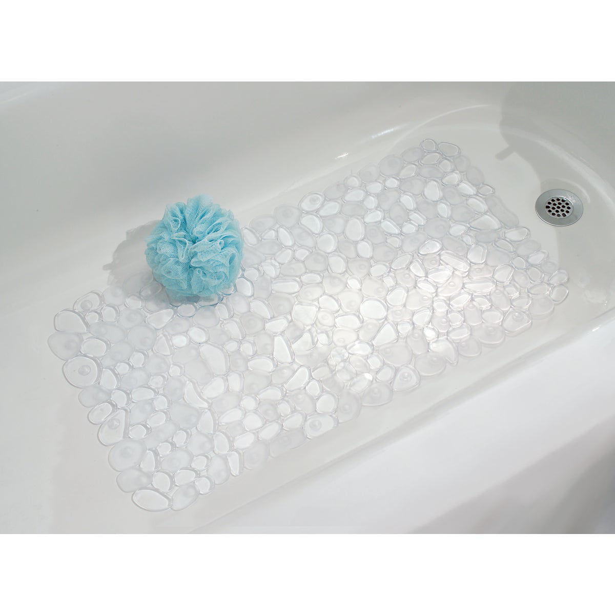 iDesign Pebblz 13.5 In. x 26 In. Clear Bath Mat | Do it Best