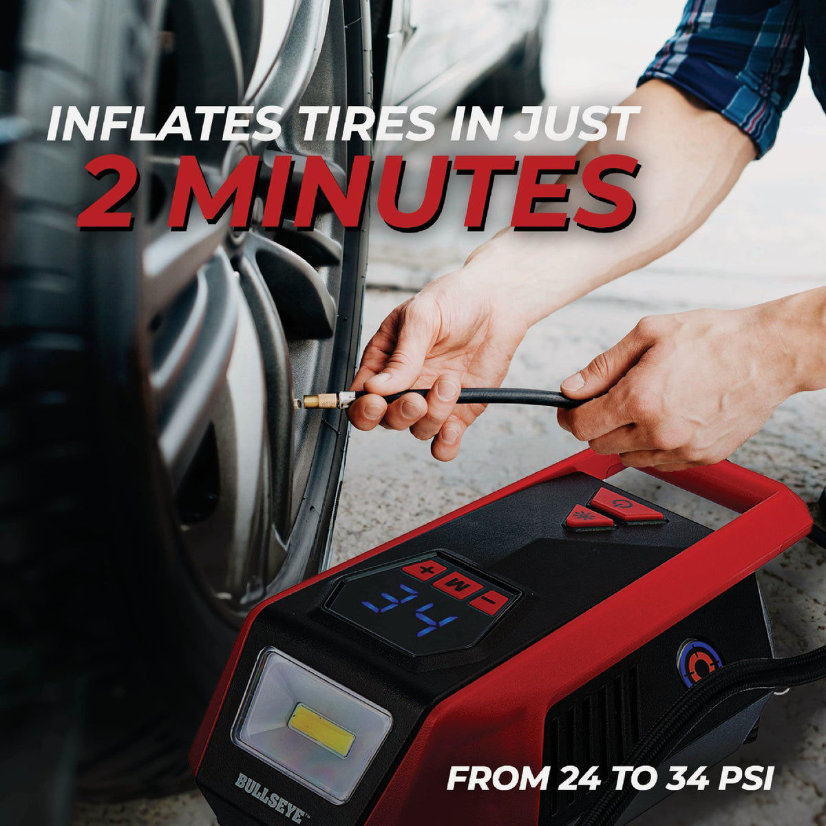 Bullseye 12V DC Handheld Tire Inflator | Do it Best