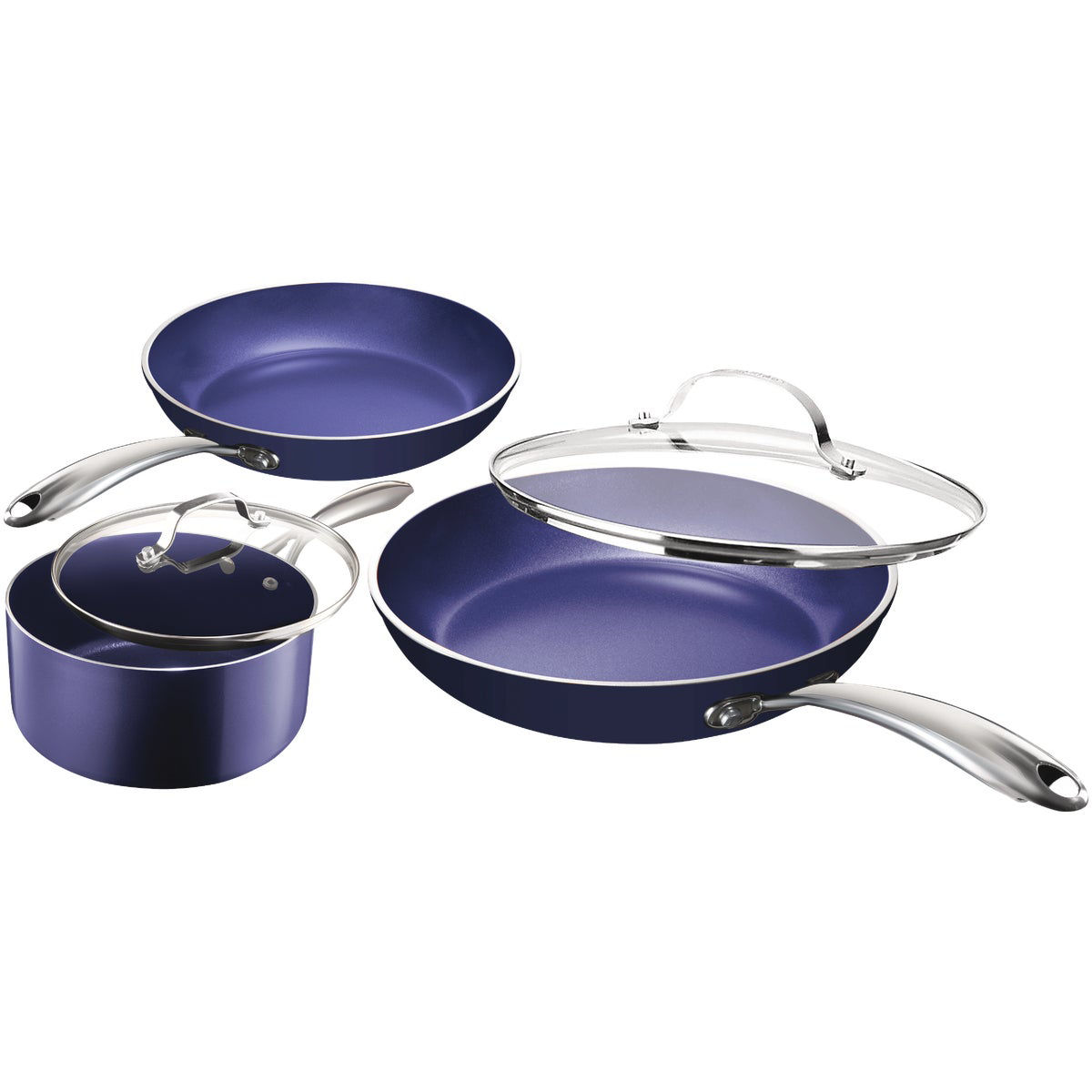GraniteStone Diamond Blue Non-Stick Cookware Set (5-Piece) | Do it Best