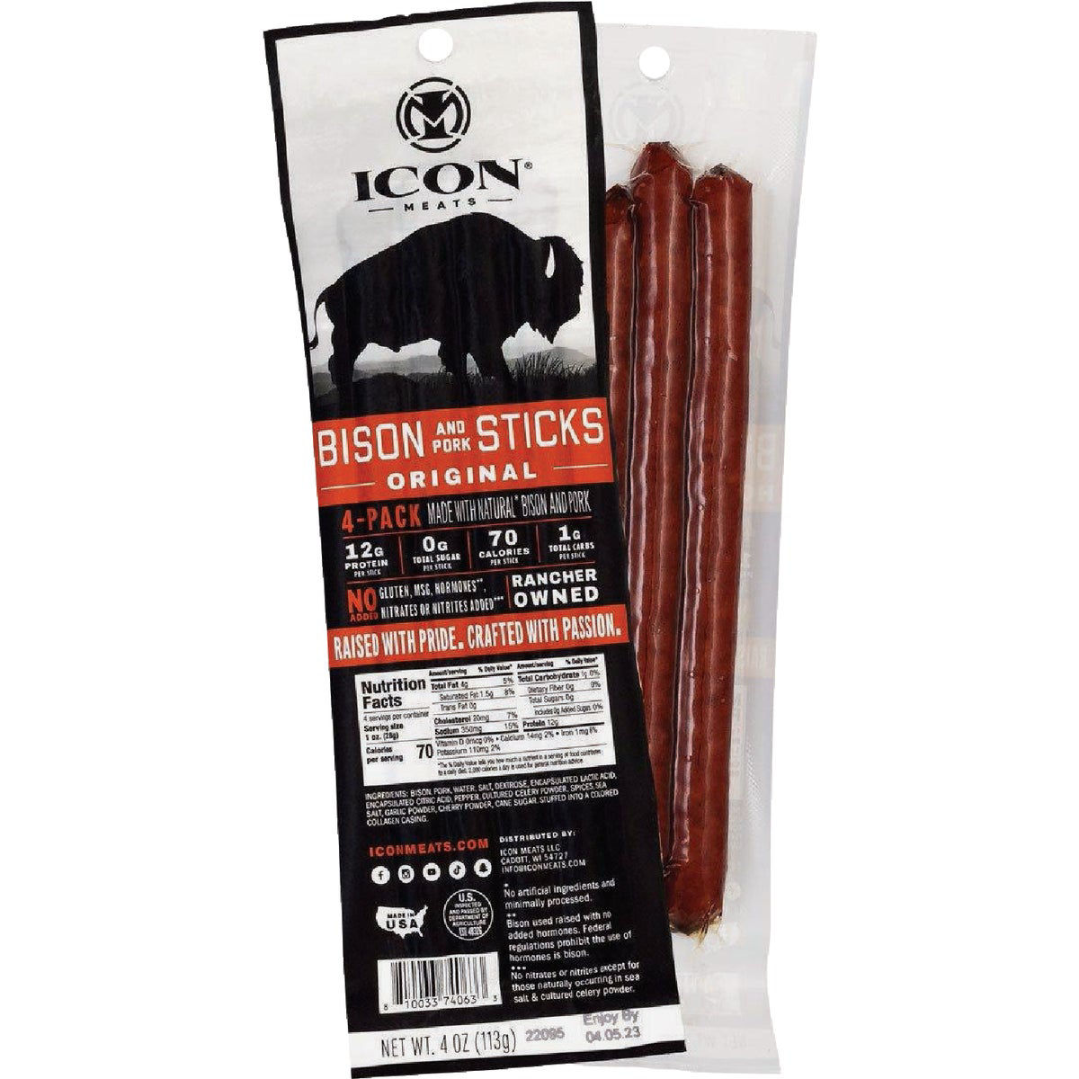 Icon 4 Oz. Original Bison Stick Jerky (4-Pack) | Do it Best