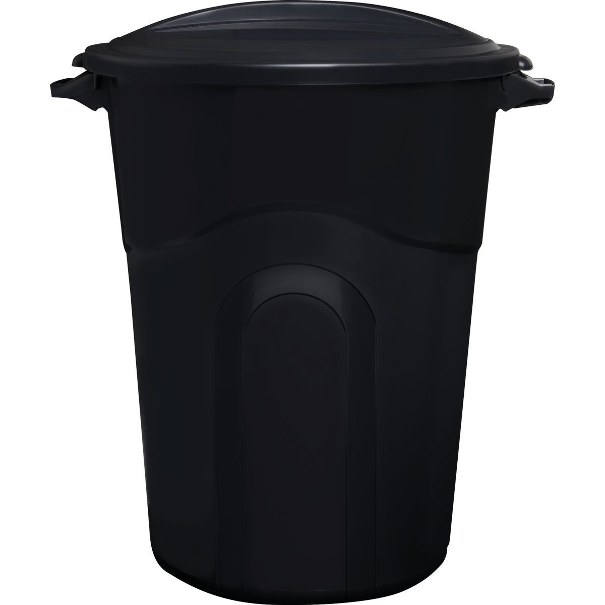 United Solutions Rough & Rugged 32 Gal. Black Trash Can with Lid | Do ...