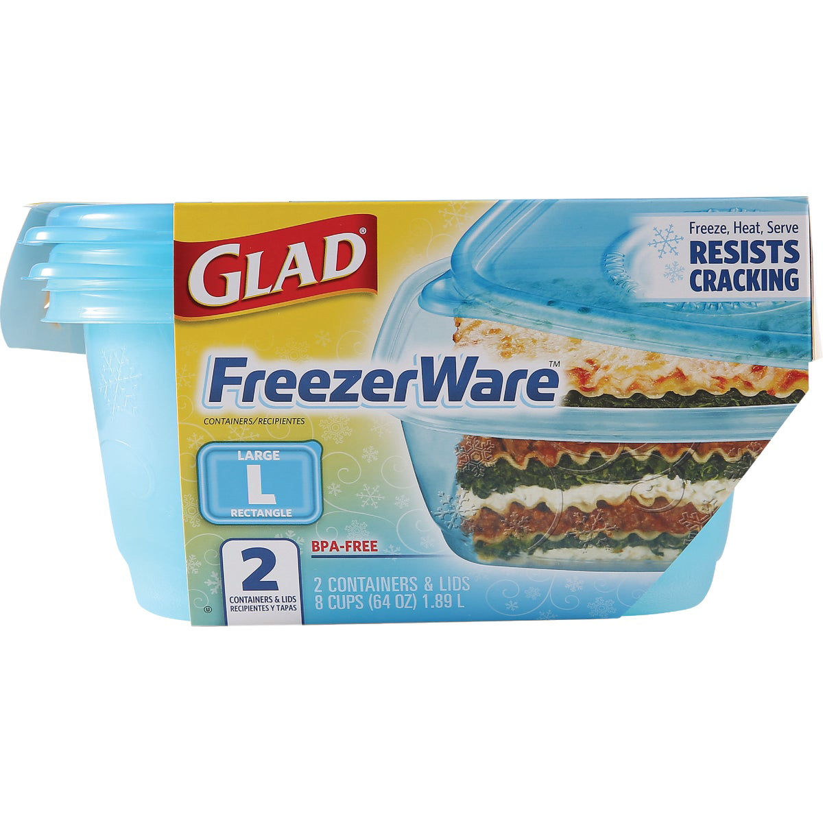 Glad Freezerware 64 Oz. Blue Rectangle Container (2-Pack) | Do it Best