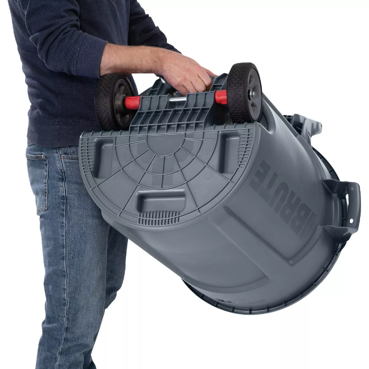 Rubbermaid Commercial Brute 32 Gal. Gray Vented Wheeled Trash Container ...