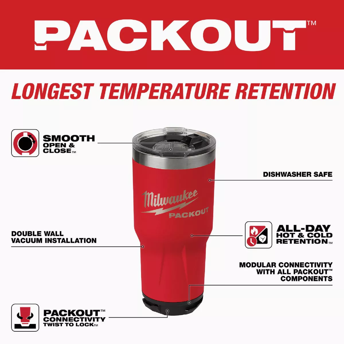 Milwaukee PACKOUT 30 Oz. Red Insulated Tumbler | Do it Best