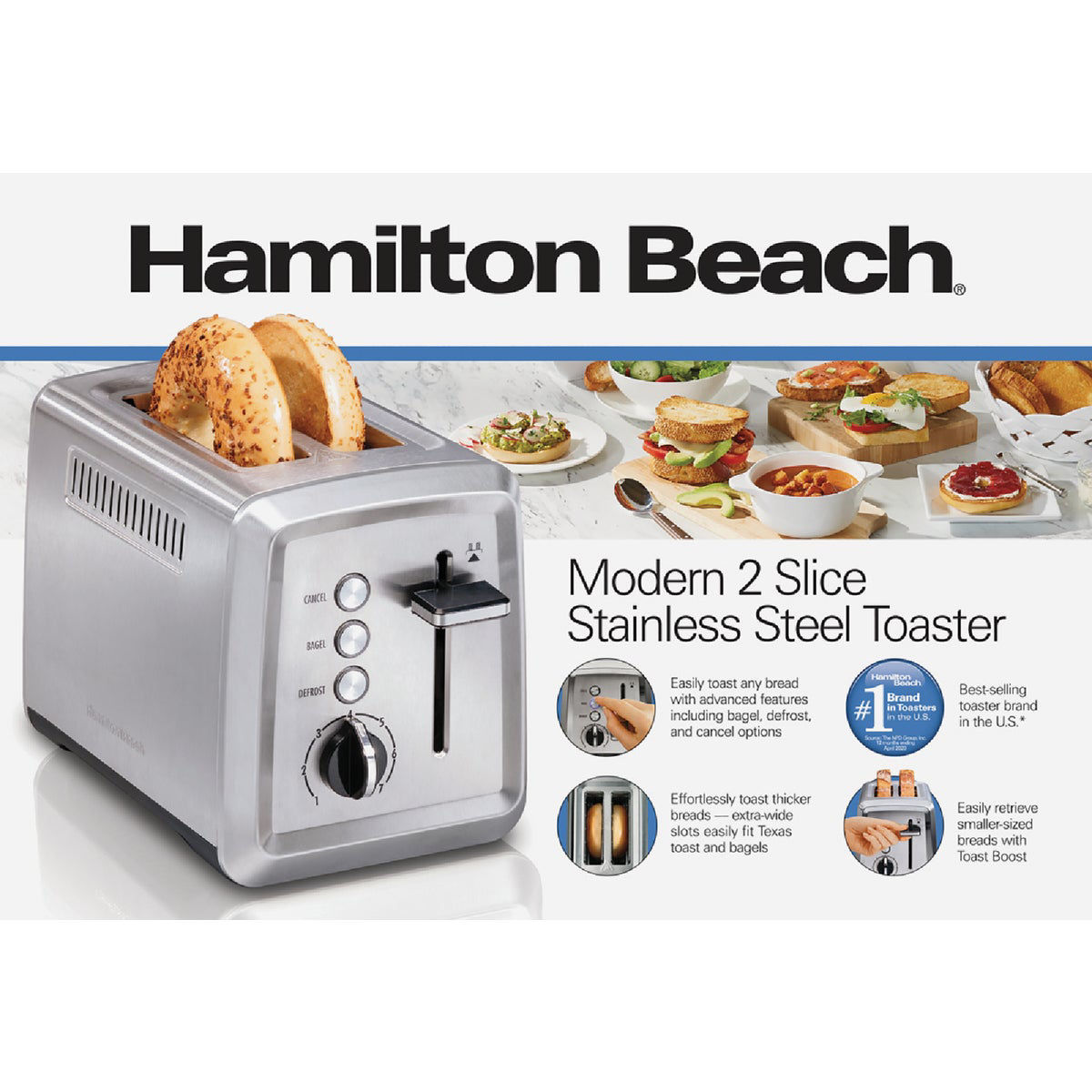 Hamilton Beach Modern 2-Slice Stainless Steel Toaster | Do it Best