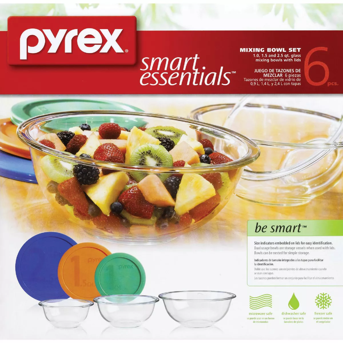 Pyrex Smart Essentials Covered Glass Pyrex Bowl Set (6-Piece) | Do it Best