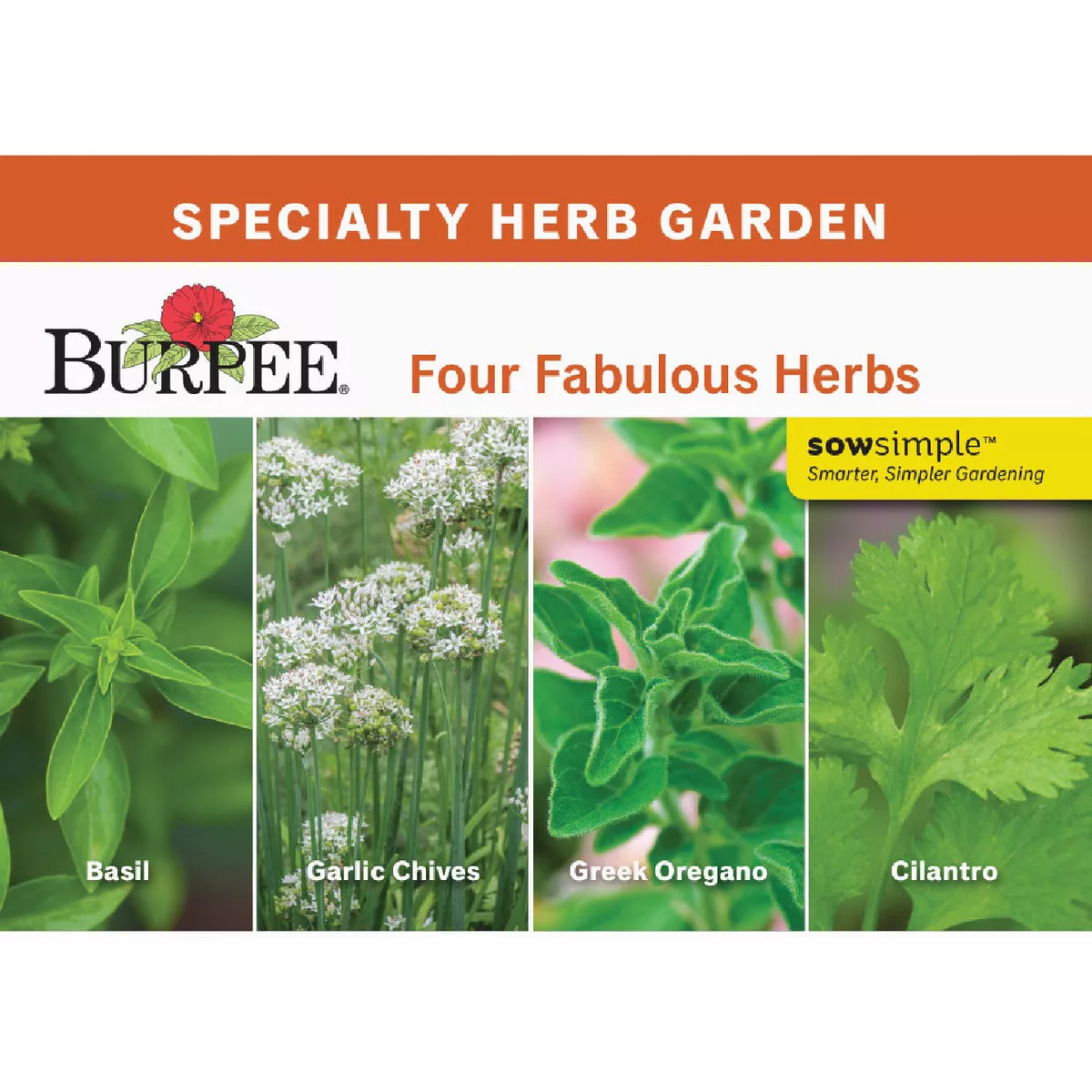 Burpee Collection Specialty Herb Garden Four Fabulous Herbs Seed Packet ...