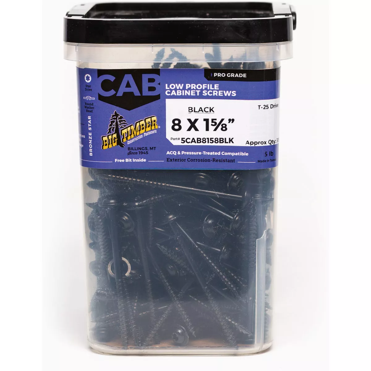 Big Timber #8 x 1-5/8 In. Black Star Cabinet Screw (5 Lb., 737 Ct ...