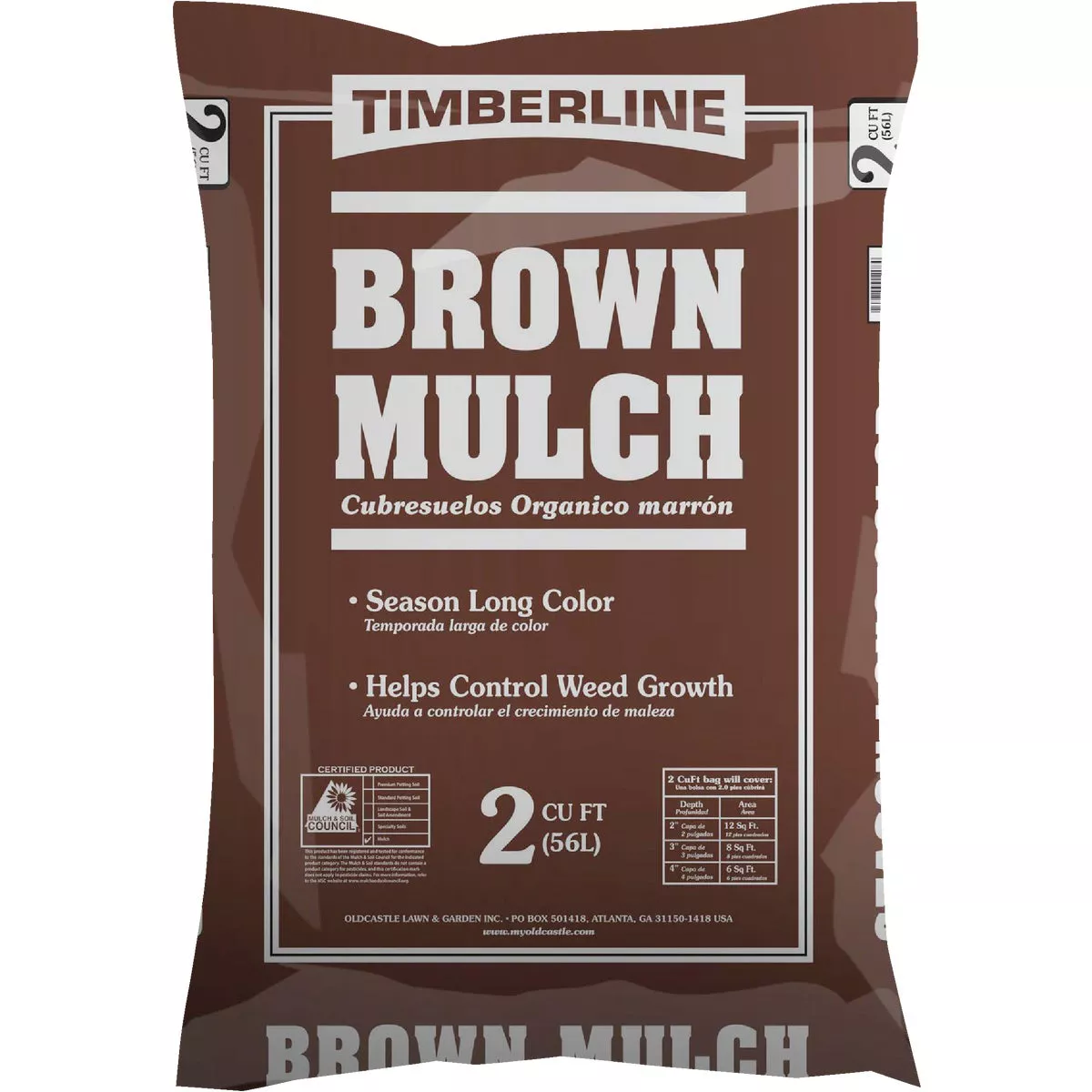 Timberline 2 Cu. Ft. Dyed Brown Shredded Hardwood Mulch | Do it Best