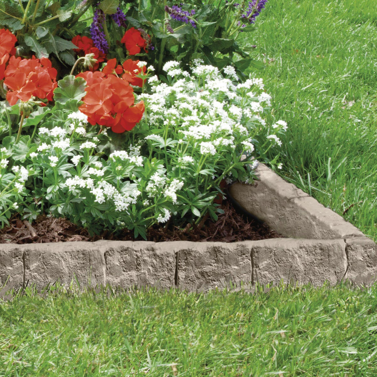 Suncast 6 In. H. x 12 In. L. Border Stone Poly Lawn Edging (10-Pack ...