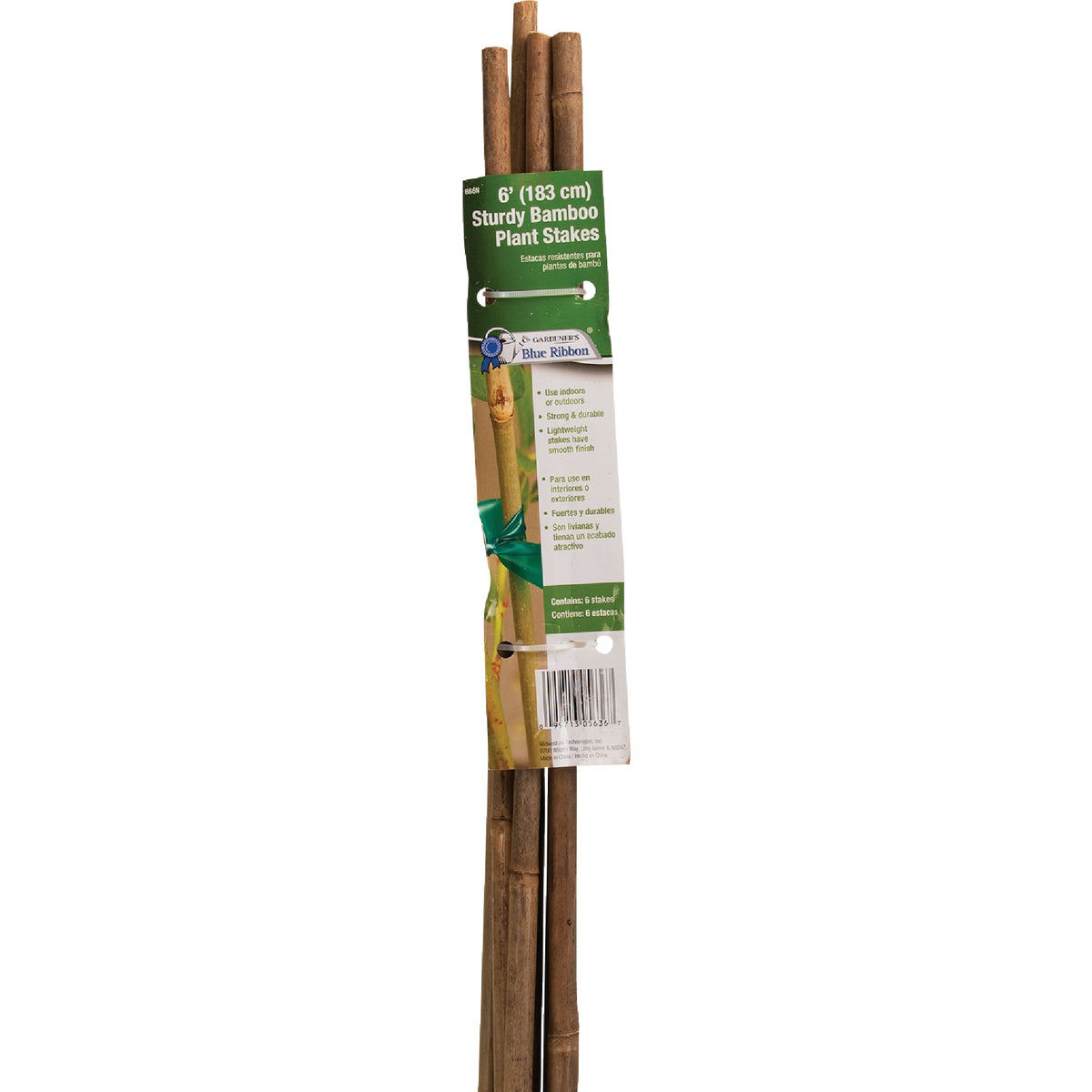 Gardener's Blue Ribbon 6 Ft. Natural Bamboo Heavy-Duty Plant Stake (6 ...