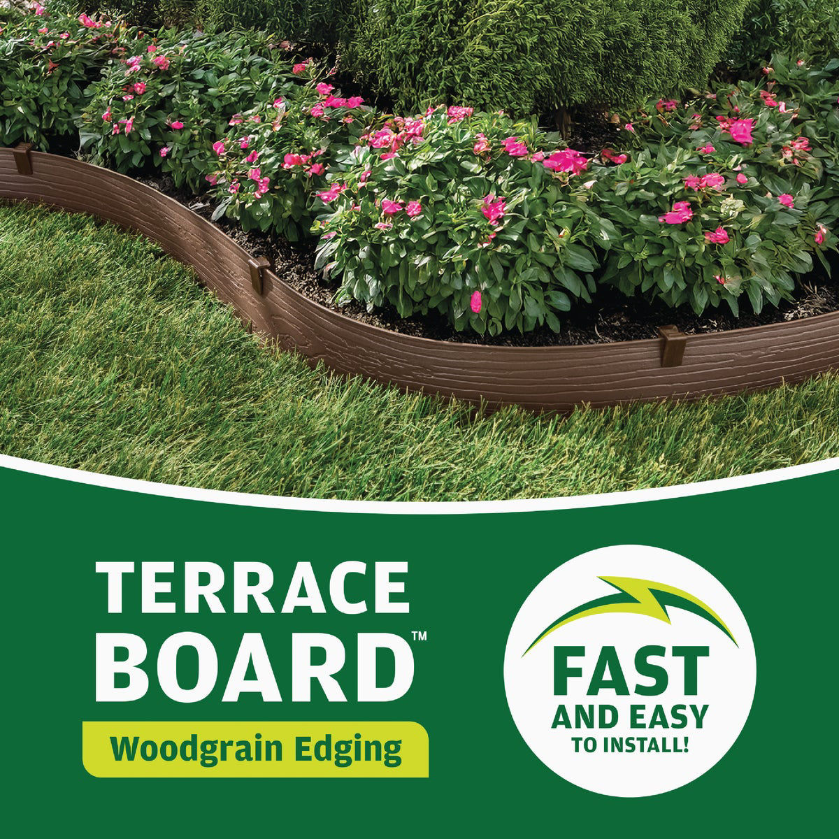 Master Mark 4 In. H. x 40 Ft. L. Brown Terrace Board Lawn Edging | Do ...