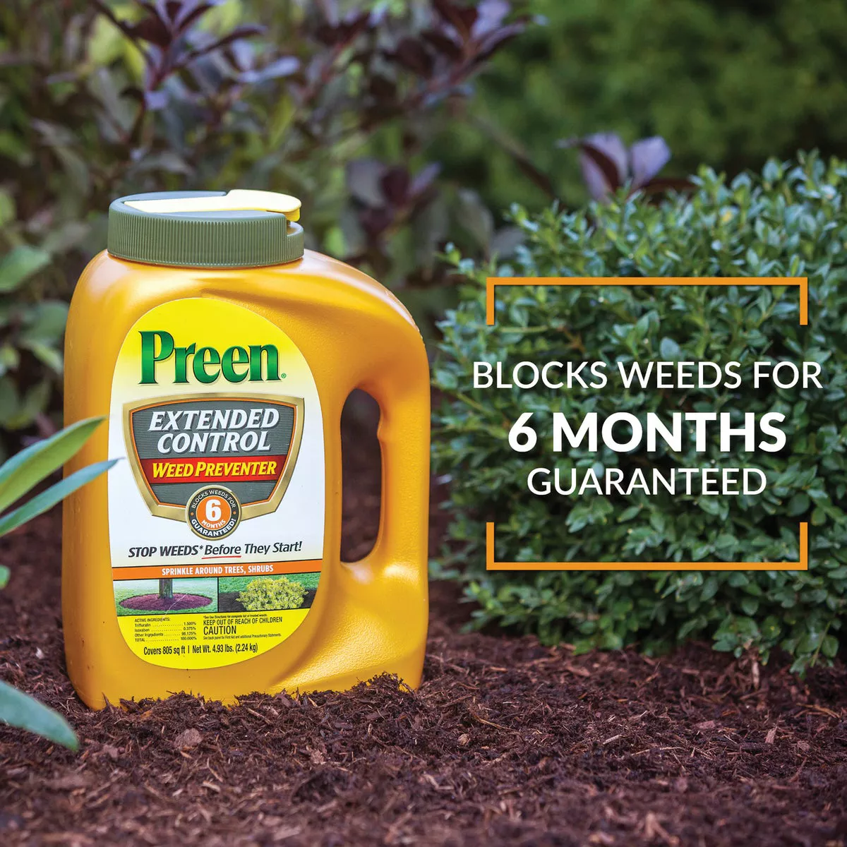 Preen Extended Control 4.93 Lb. Ready To Use Granules Weed Preventer ...