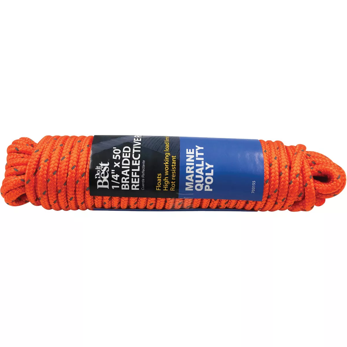 Do it Best 1/4 In. x 50 Ft. Orange Braided Reflective Polypropylene ...