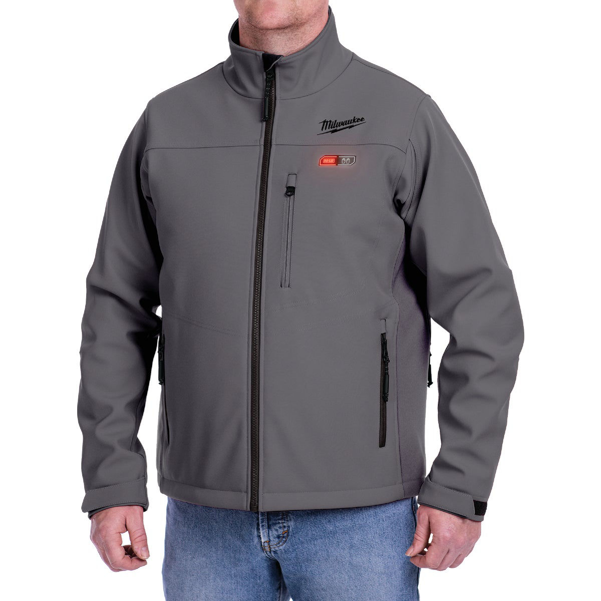 Milwaukee M12 TOUGHSHELL Men's Gray Cordless Heated Jacket Kit, L | Do ...