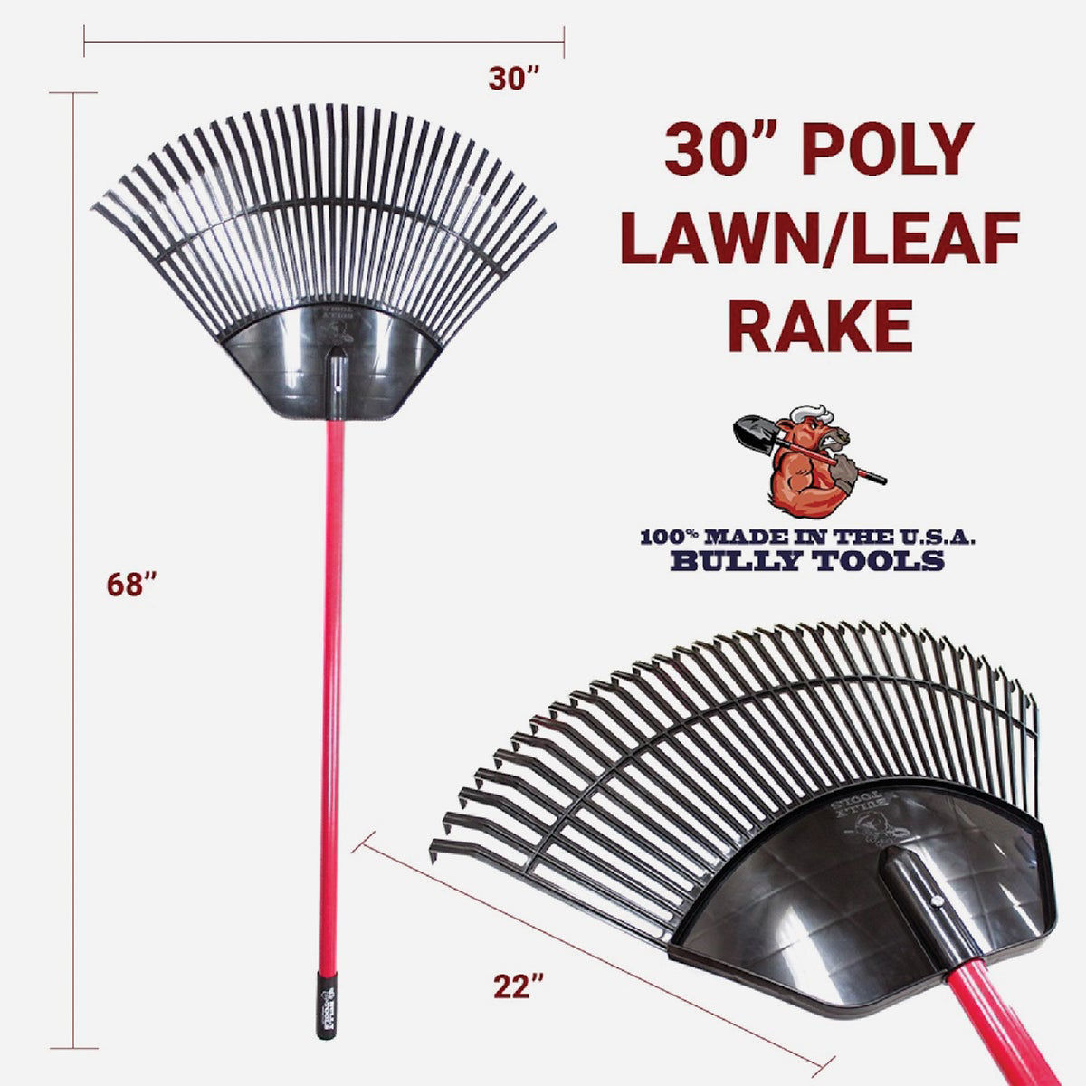 Bully Tools 30 In. Lawn / Leaf Rake with Fiberglass Handle | Do it Best