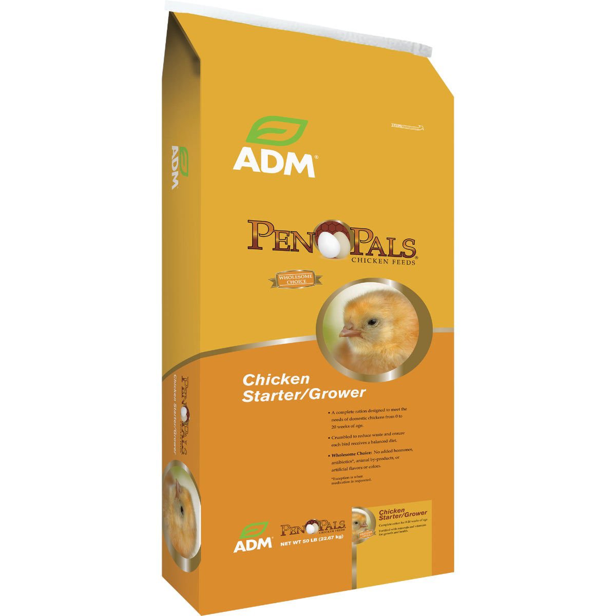 ADM Pen Pals 50 Lb. Medicated Chicken Starter/Grower Chicken Feed | Do ...