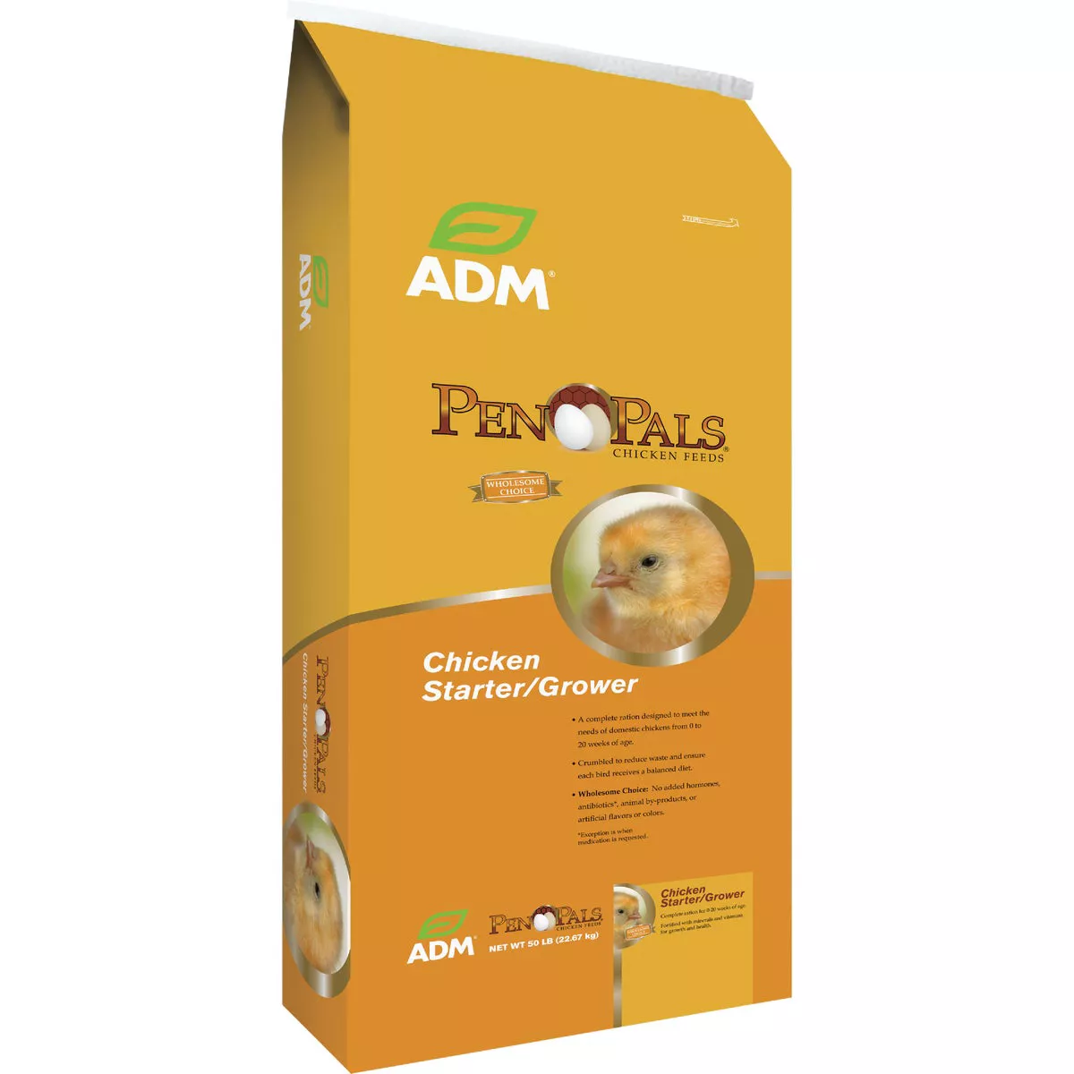 ADM Pen Pals 50 Lb. Medicated Chicken Starter/Grower Chicken Feed | Do ...