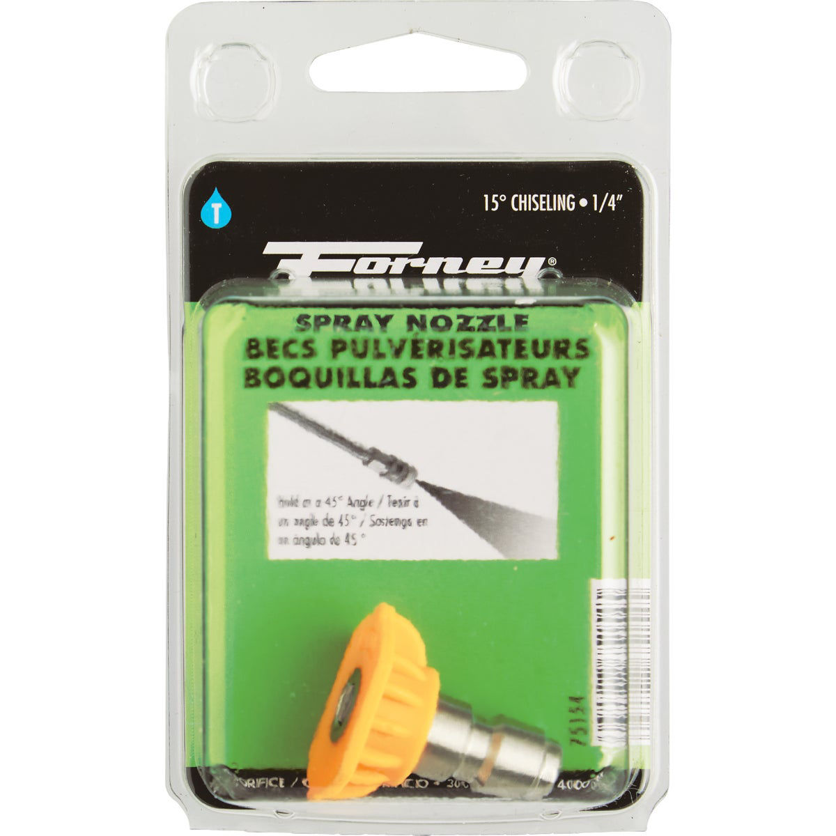 Forney Quick Connect 5.5mm 15 Deg. Yellow Pressure Washer Spray Tip ...