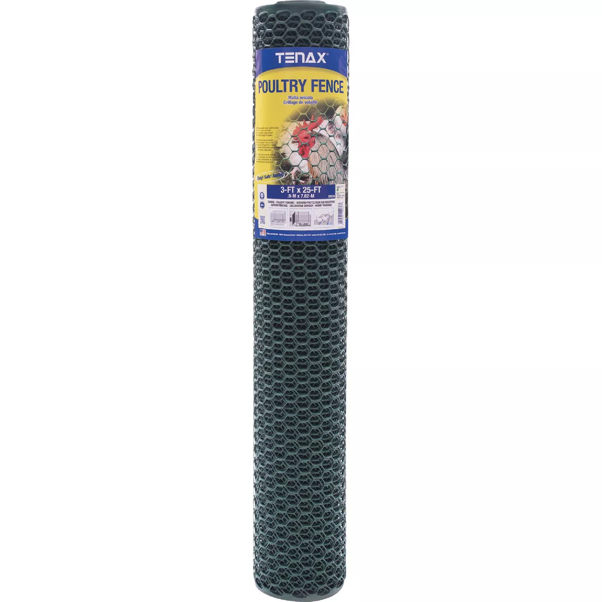 Tenax 3/4 In. x 3 Ft. H. x 25 Ft. L. Hexagonal Plastic Poultry Netting ...
