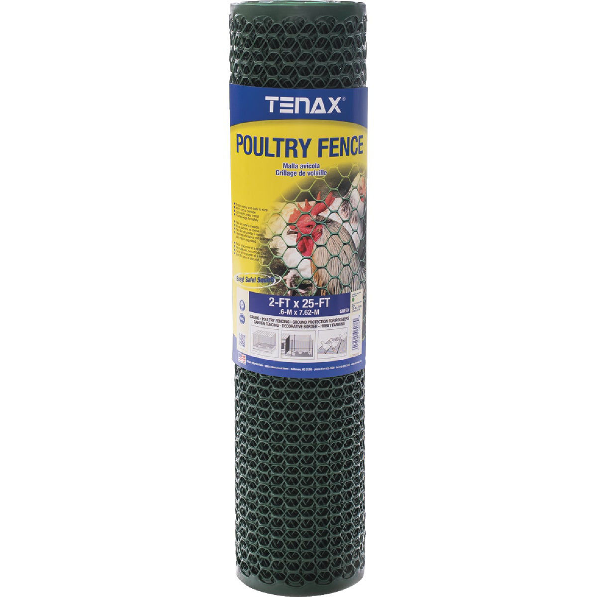 Tenax 3/4 In. x 2 Ft. H. x 25 Ft. L. Hexagonal Plastic Poultry Netting ...