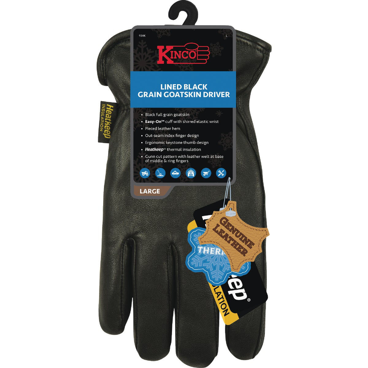 Kinco Men's XL Full Grain Goatskin Thermal Insulated Winter Work Glove ...