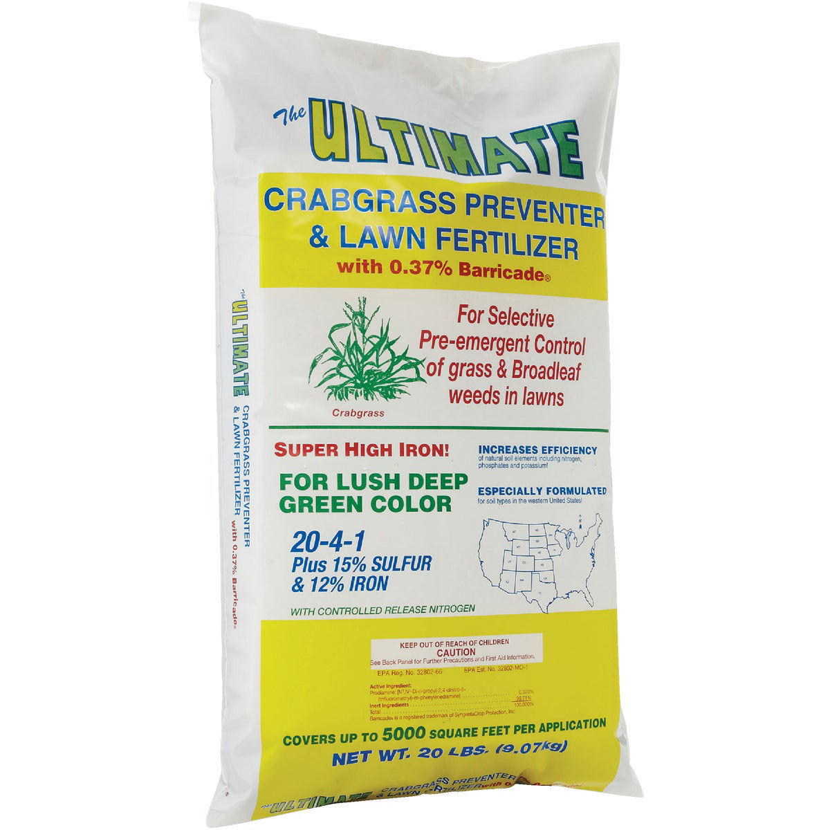 Ultimate 20 Lb. 5000 Sq. Ft. 20-4-1 Lawn Fertilizer with Crabgrass ...