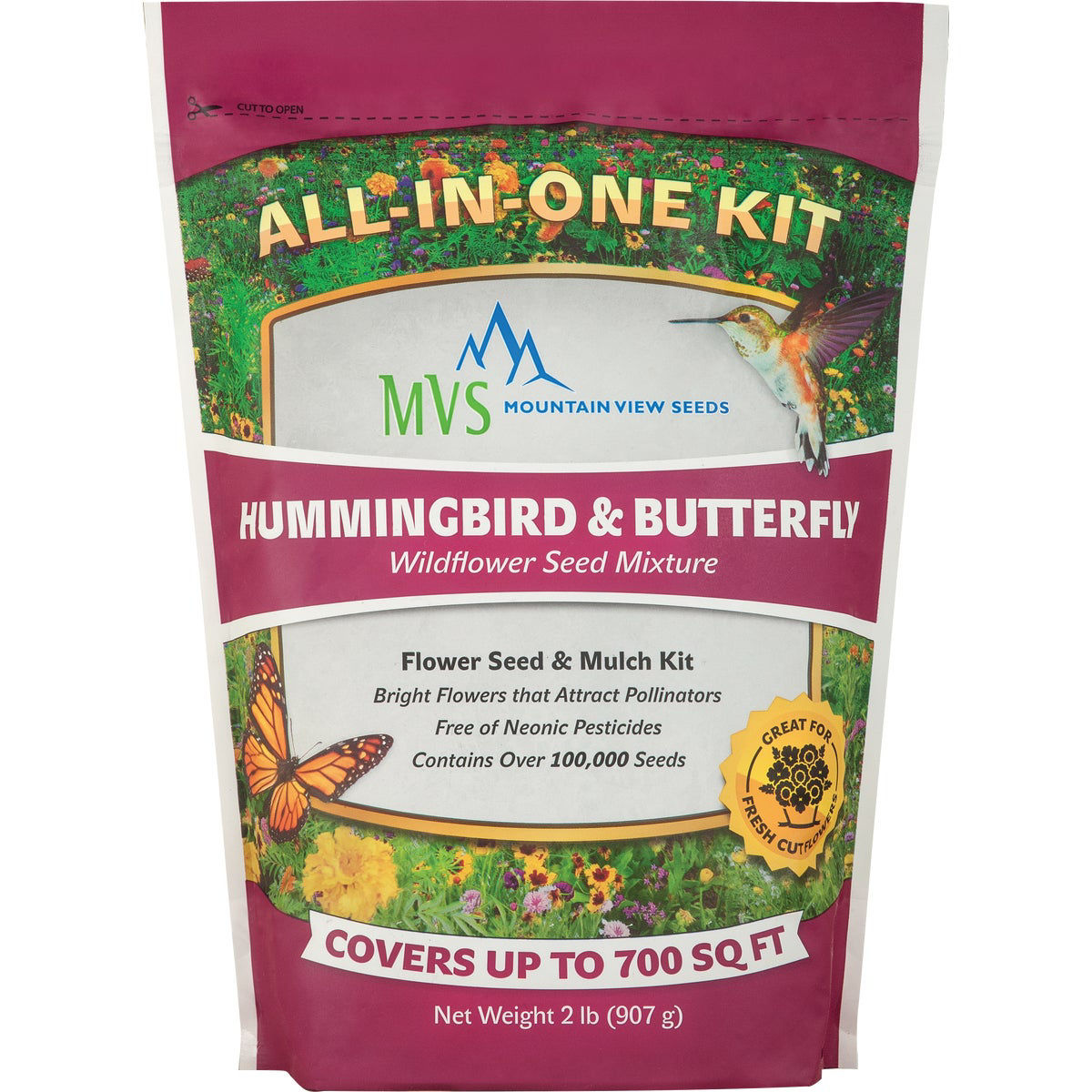 Mountain View Seeds 2 Lb. 700 Sq. Ft. Coverage Hummingbird & Butterfly ...