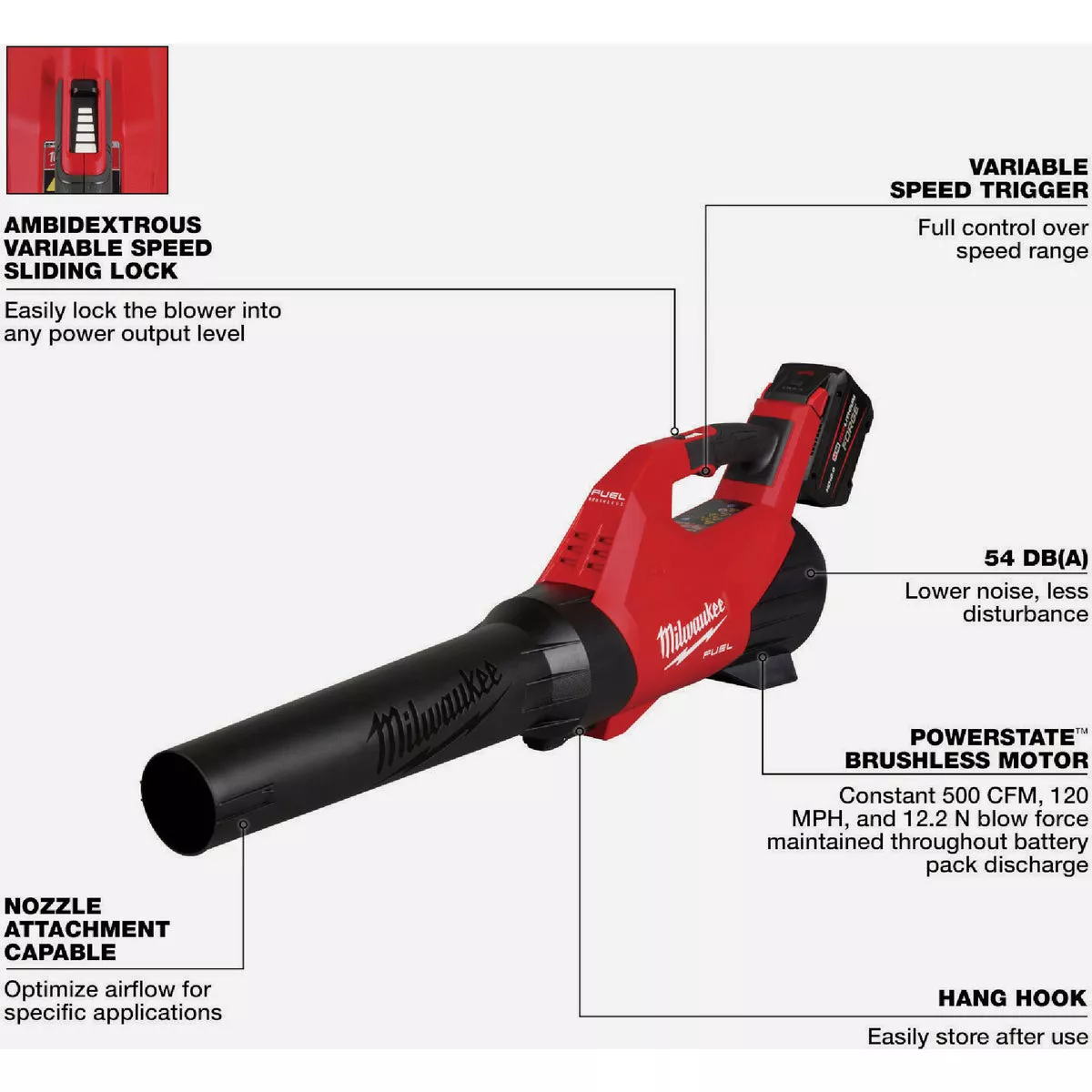 Milwaukee M18 FUEL Blower Kit With RedLithium Forge Battery & Charger ...
