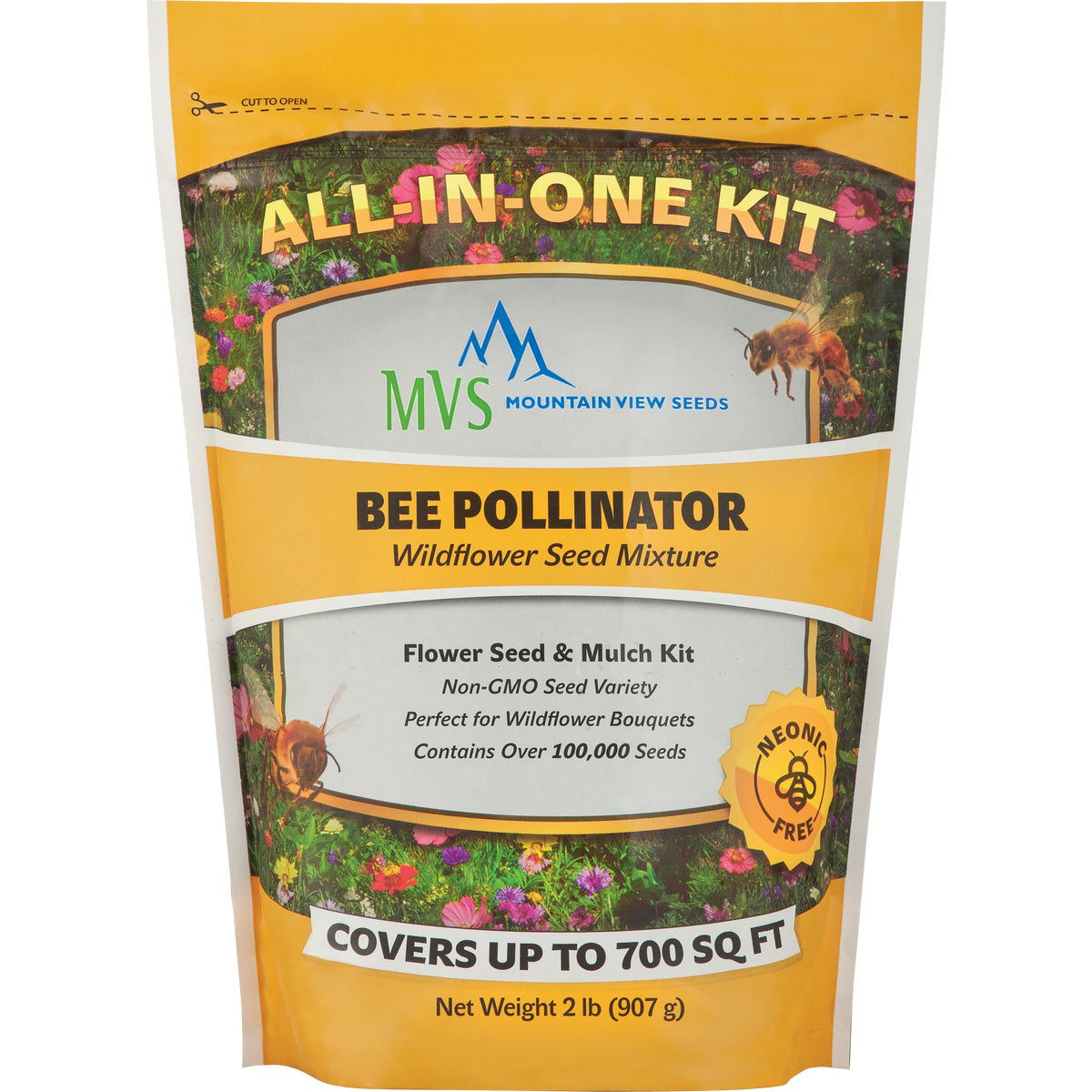 Mountain View Seeds 2 Lb. 700 Sq. Ft. Coverage Bee Pollinator ...