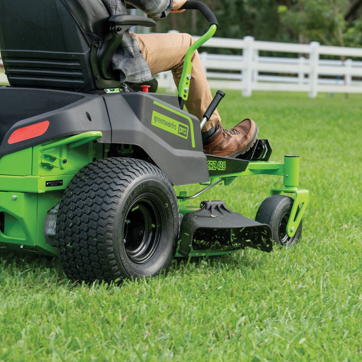 Greenworks 80V 42 In. Battery Electric CrossoverZ Zero-Turn Riding Lawn Mower with (6) 5.0 Ah ...