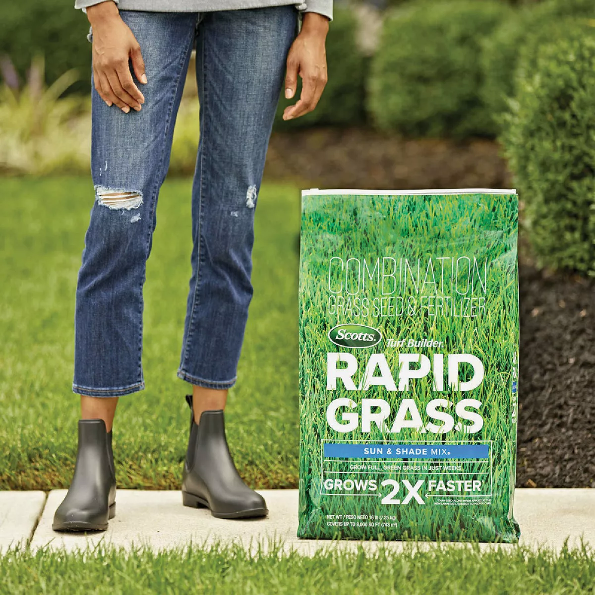 Scotts Turf Builder Rapid Grass 16 Lb. 8000 Sq. Ft. Sun & Shade Mix ...