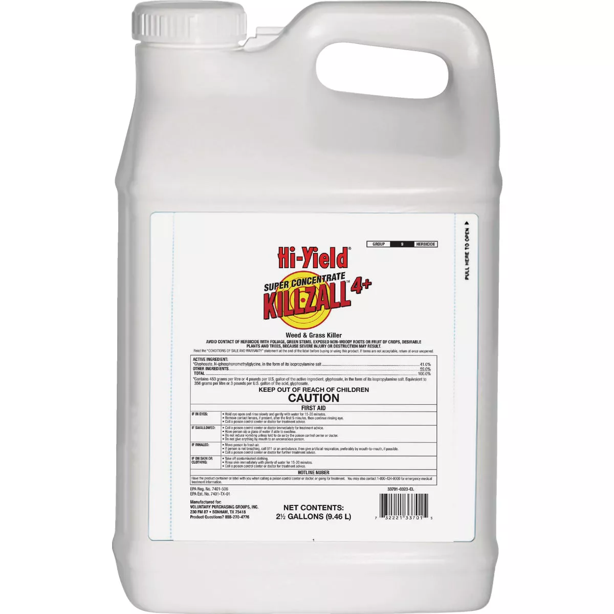 Hi-Yield Killzall 4+ 2-1/2 Gal. Super Concentrate Weed & Grass Killer ...