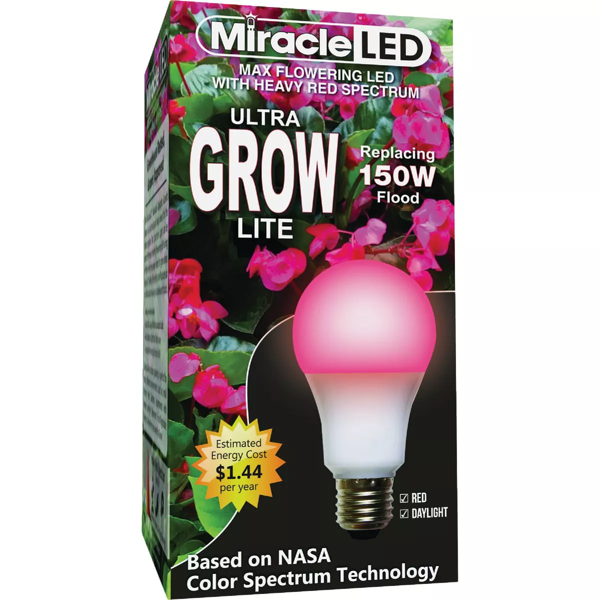 Miracle LED Ultra Grow 150W Equivalent Red & Daylight Spectrum A19 ...