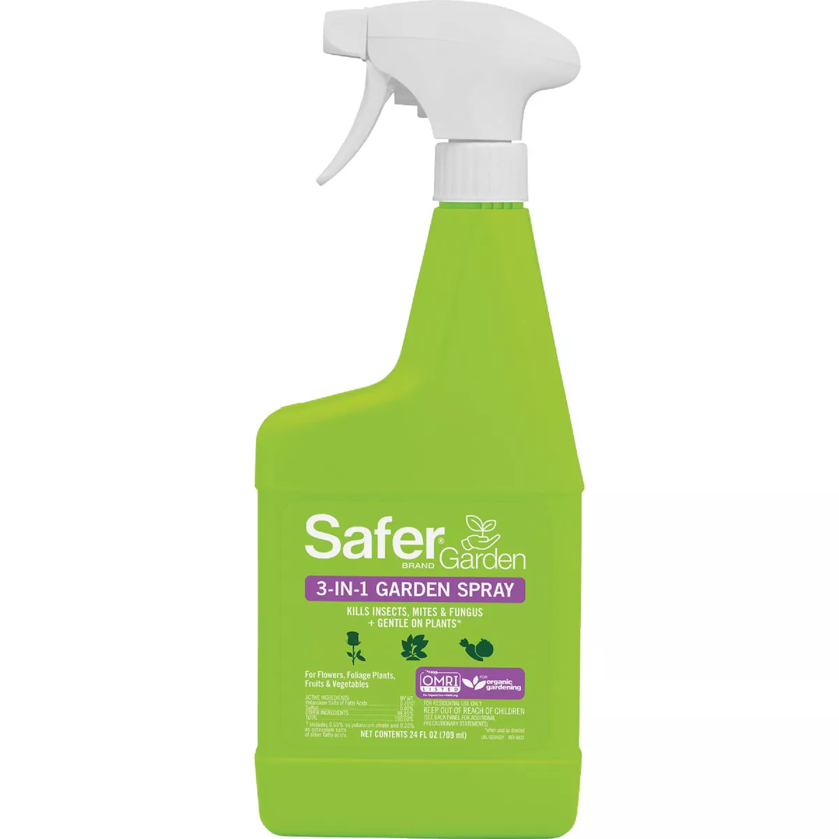 Safer Garden 3-In-1 24 Oz. Ready To Use Trigger Spray Insecticidal Soap ...