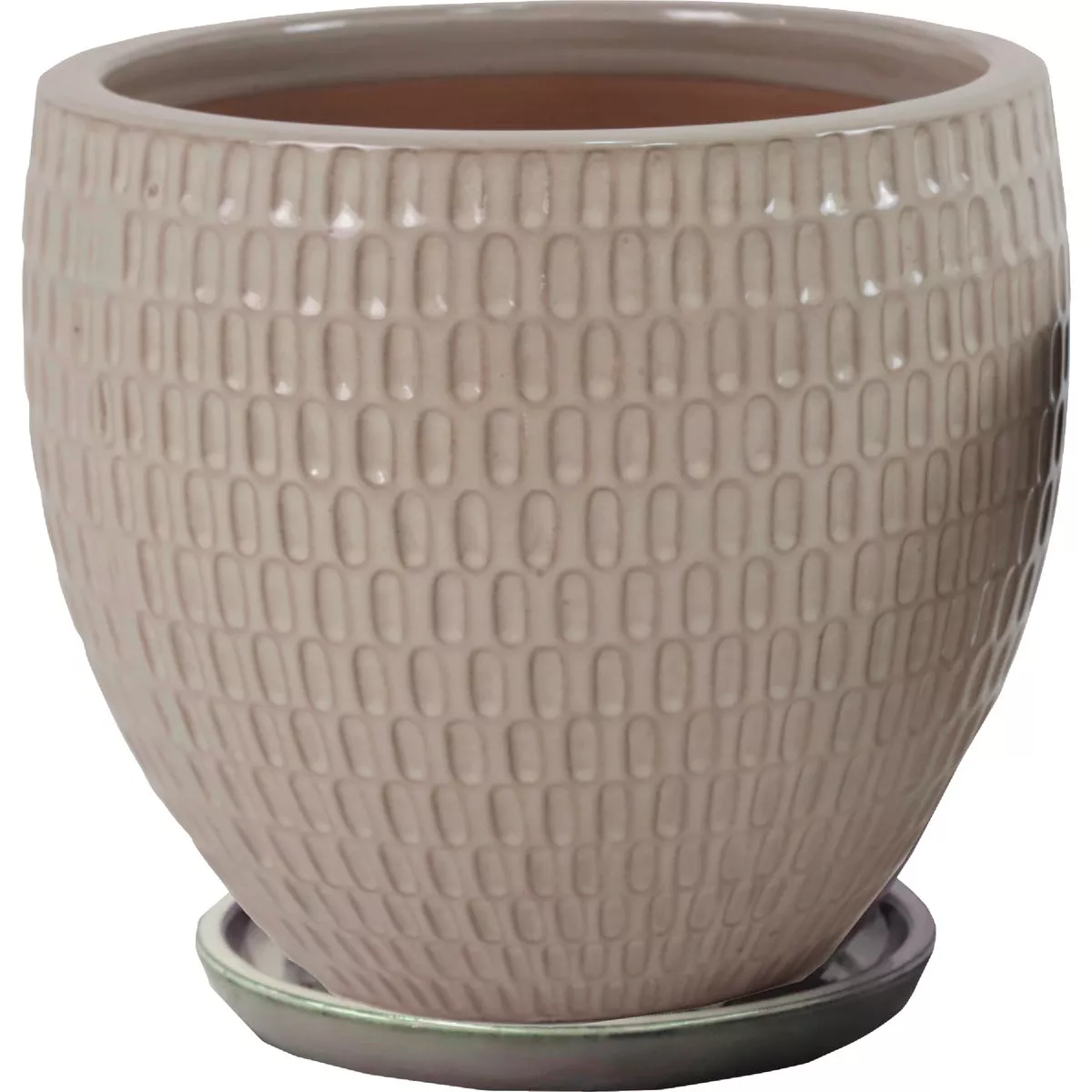 Deroma Bois 7.9 In. Dia. Gray Ceramic High Gloss Planter | True Value ...