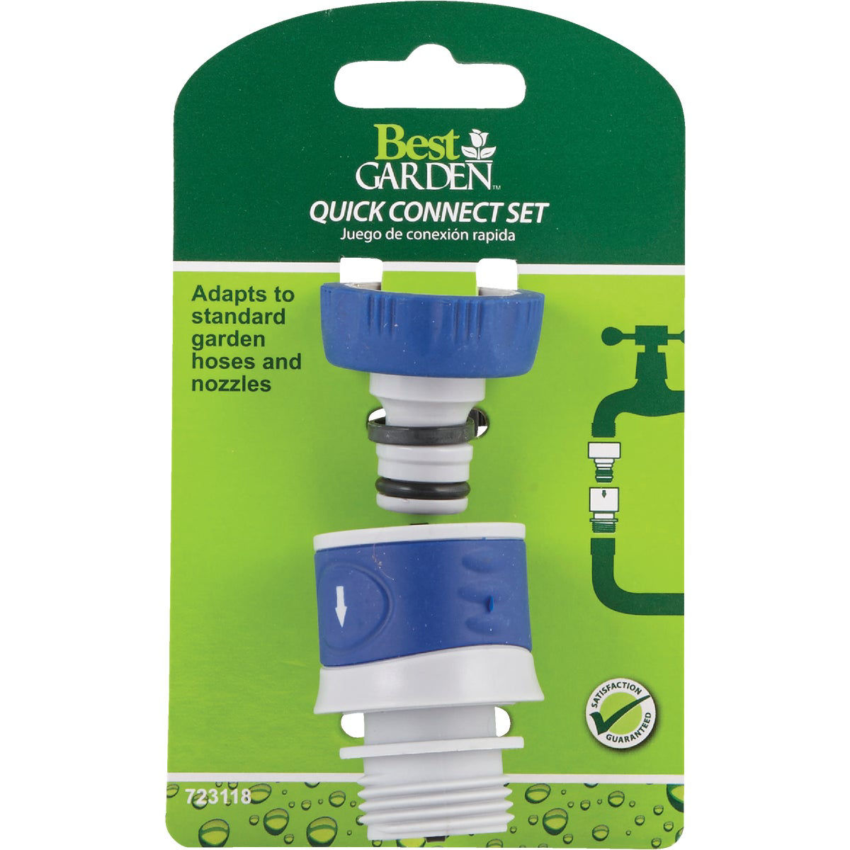Best Garden 1 Male, 1 Female Poly Faucet Quick Connect Connector Set ...