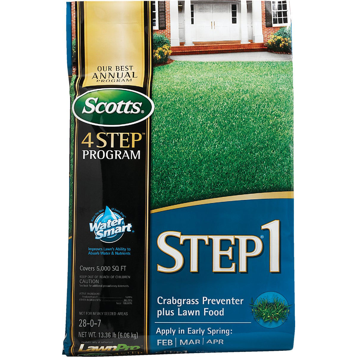 Scotts 4 Step Program Step 1 13.46 Lb. 5000 Sq. Ft. Crabgrass Preventer ...
