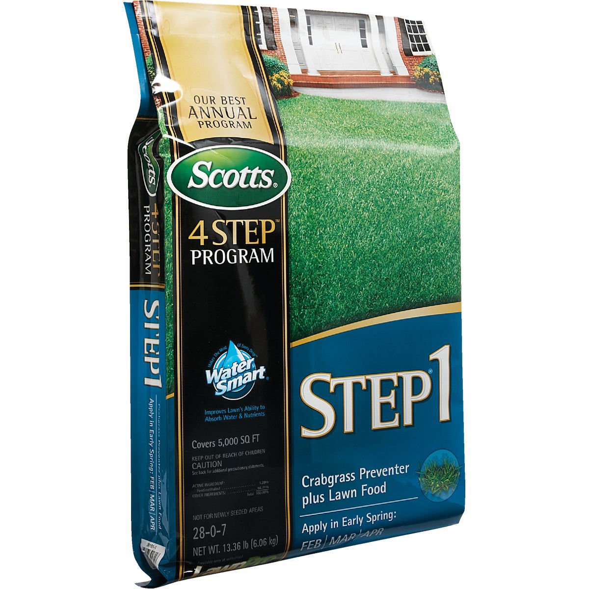 Scotts 4 Step Program Step 1 13.46 Lb. 5000 Sq. Ft. Crabgrass Preventer ...