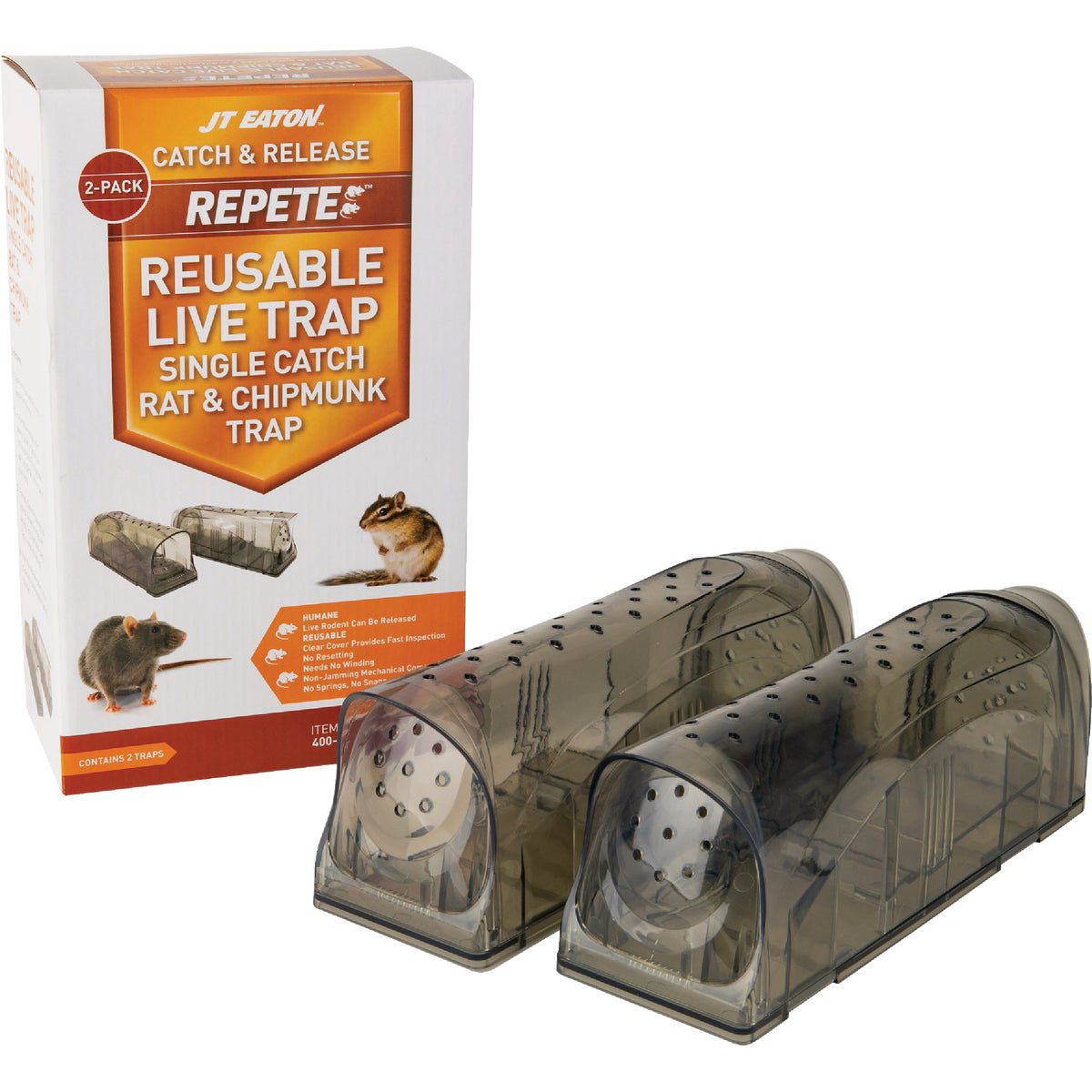 JT Eaton Repete Plastic Reusable Live Rat & Chipmunk Trap (2-Pack) | Do ...