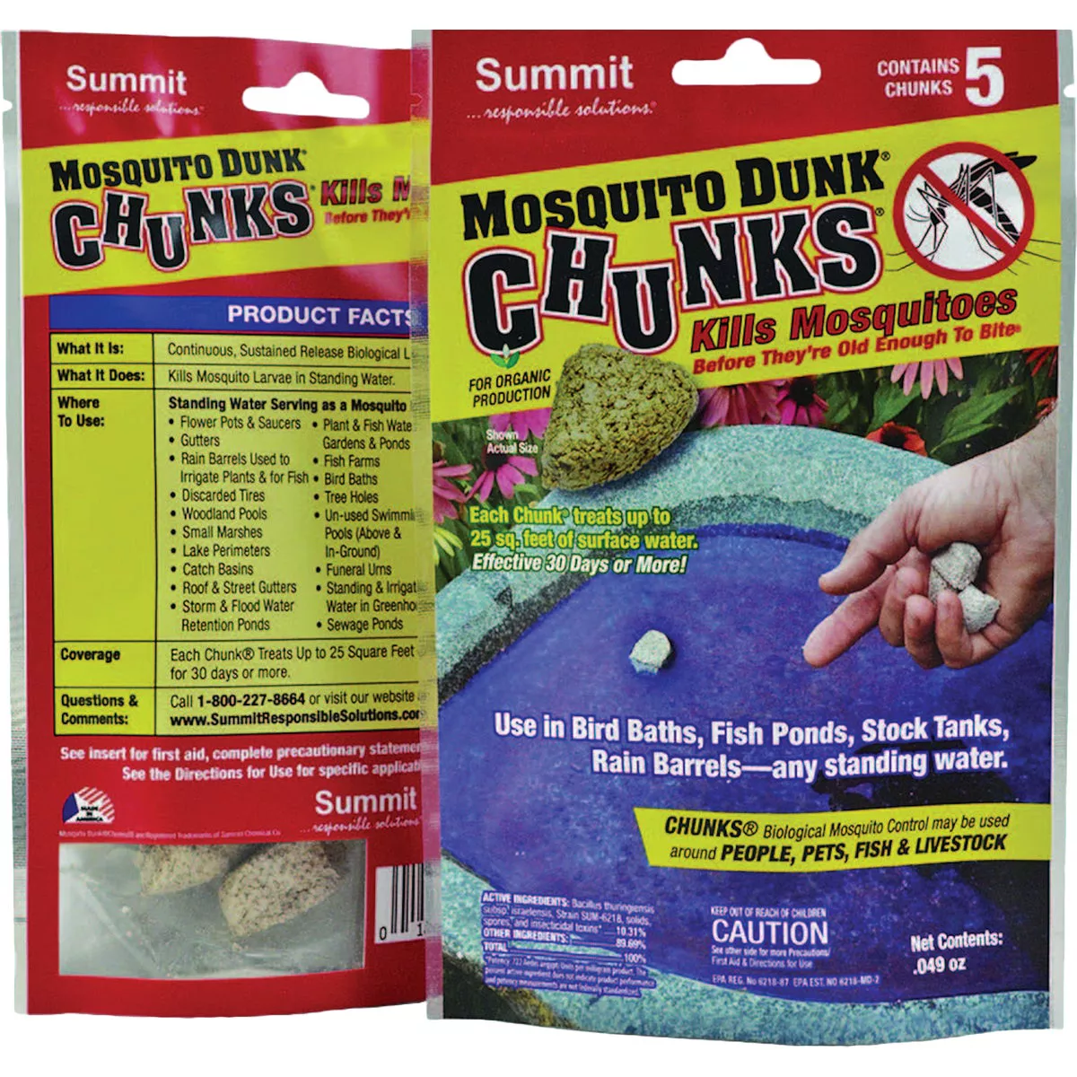 Mosquito Dunks Chunks Ready To Use Chunk Mosquito Killer (5-Pack) | Do ...