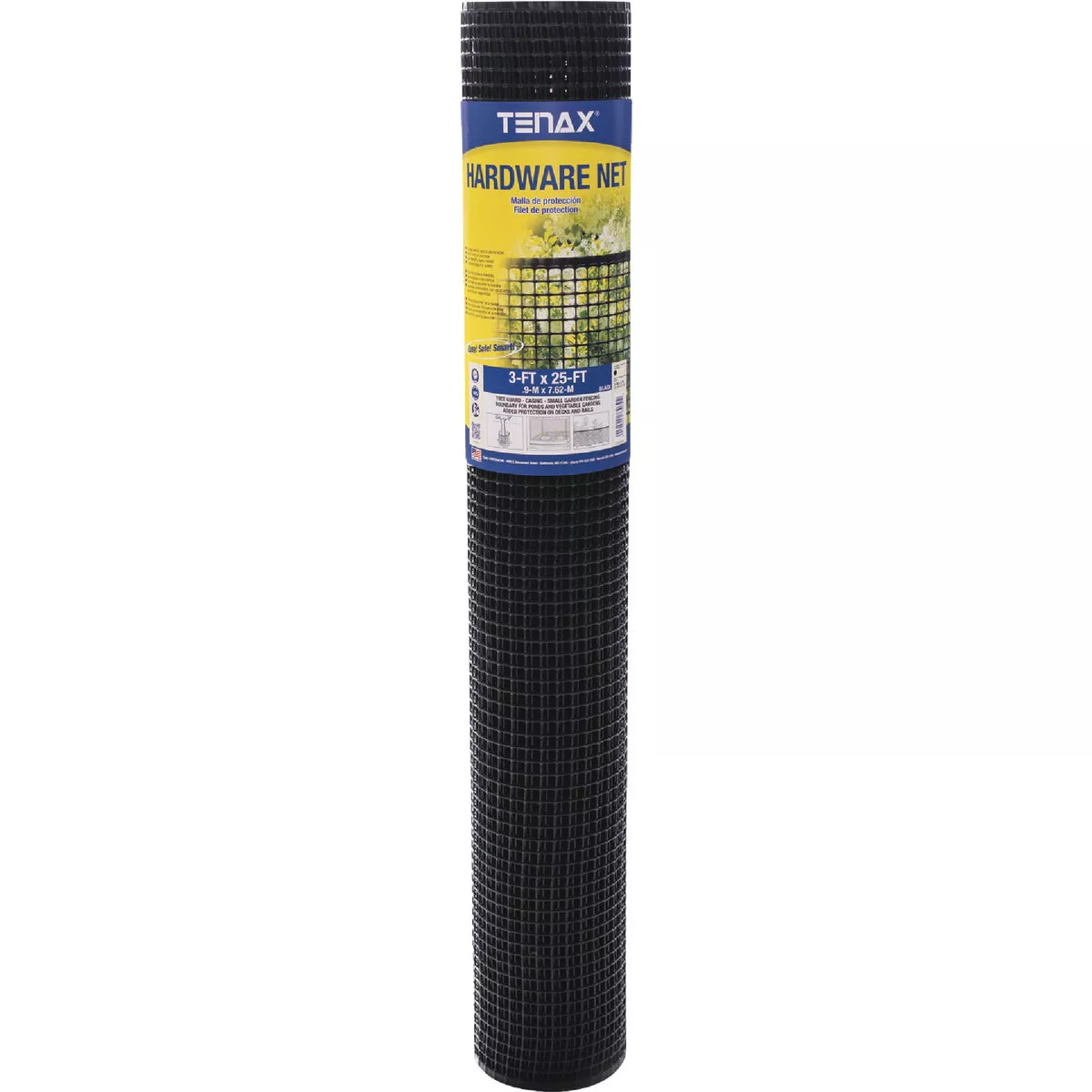 Tenax 2 Ft. H. x 15 Ft. L. Plastic Hardware Netting Garden Fence, Black ...