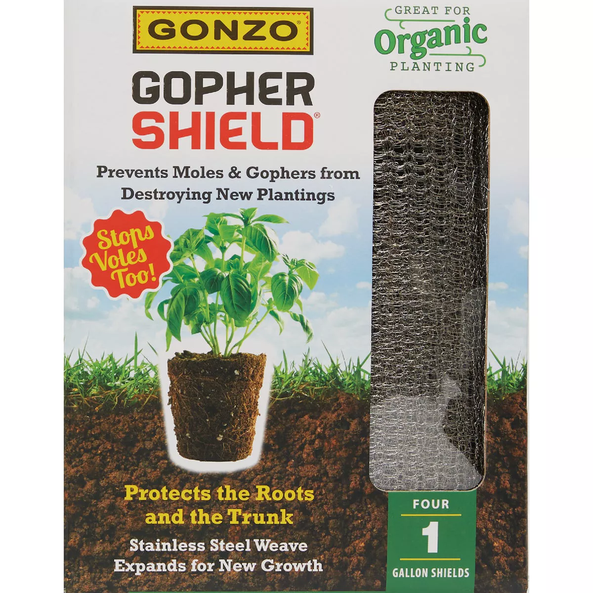 Gonzo Gopher Shield 1 Gal. Stainless Steel Weave Plant Protector (4 ...