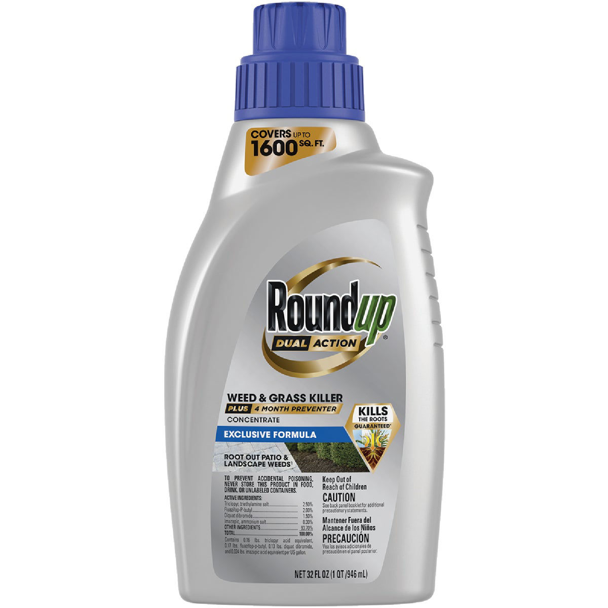 Roundup Dual Action 32 Oz. 1600 Sq. Ft. Concentrate Weed & Grass Killer ...